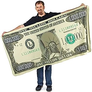 Throw Blanket - Million Dollar Bill Super Soft Warm Plush Throw Blanket for Couch Lightweight Fluffy Bed Sofa Car Deck Chair(Million Dollar 71.25" x 35.25" x 0.13")