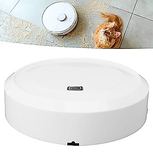 Pwshymi Robotic Vacuum Cleaner, Strong Suction Automatic Self Charging Intelligent Sweeping Robot White Single Suction for Home