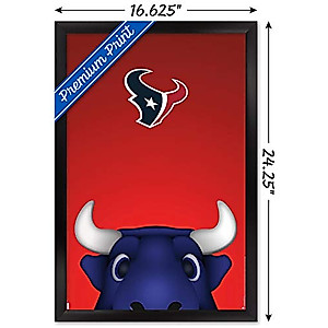 Trends International NFL Houston Texans - S. Preston Mascot Toro 20 Wall Poster, 14.725" x 22.375", Black Framed Version
