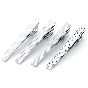 Zysta Fashion Men Stainless Steel Tie Clips Gold Silver Black Business Wedding Dress Necktie Bars Set