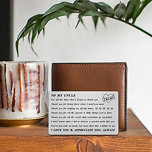 Jzxwan Uncle Father's Day Card for Men, Best Uncle Gifts, Personalized Uncle Birthday Card from Niece Nephew, Thank You Uncle Presents, Best Uncle Gift Ideas