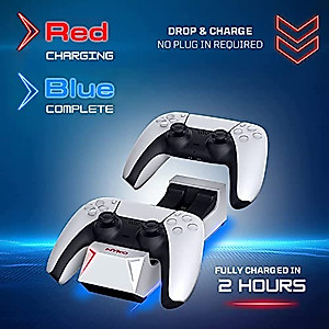 Nyko Dualsense Charging Station for Playstation 5 - Drop and Charge Base for 2 PS5 Controllers w/LED Indicators and Extra USB Port - Playstation 5 DualSense Controller Charge Stand - PS5 Accessories