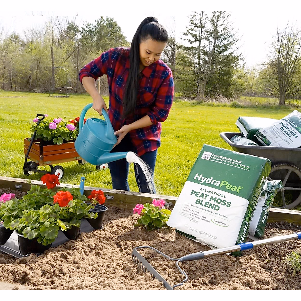 HydraPeat Peat Moss (Large) - 2.75 Cu Ft of All-Natural Reduced Peat Blend Soil Media - 1.1 Compressed Pack Size