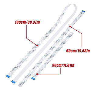 Ozgkee Raspberry Pi 4, Raspberry Pi 3Pcs/Set 15 Pin 30Cm 50Cm 100Cm Ffc Ribbon Flexible Flat Cable for Raspberry Pi Module Camera Ribbon Cable