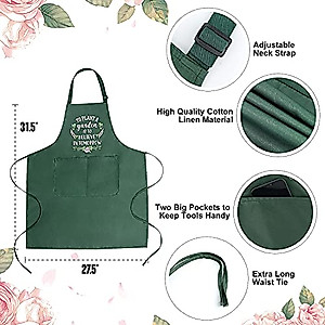 Saukore Funny Garden Aprons for Women, Cute Gardening Gifts for Gardeners, Waterproof Kitchen Apron with 2 Pockets for Cooking Baking - Birthday, Mothers Day Apron Gifts for Florist Wife Mom Sister