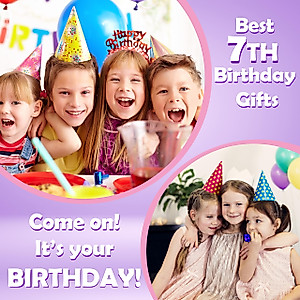 Henazin 7 Year Old Girl Birthday Gifts, Gifts for 7 Year Old Girls, 7 Year Old Girl Gift Blanket 60"X50", Girls Birthday Gifts Age 7, Birthday Gifts for 7 Year Old Girls, 7th Birthday Gifts for Girls