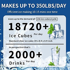 Commercial Ice Maker, 2000 Lbs/24H Industrial Ice Maker Machine with 1003 Lbs Ice Storage, Vertical Ice Maker Machine, Air Cooled Stainless Steel Ice Cube Maker for Commercial and Home Use