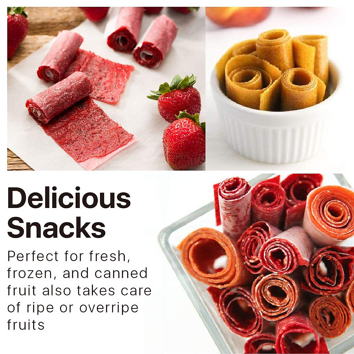 Flexzion Nonstick Fruit Leather Trays for Dehydrator, Fruit Roll Up for Food Dehydrator Machine (11 7/8 Inch) 2 Pack, Reusable Dehydrator Sheets for Dry Fruit Snacks Roll