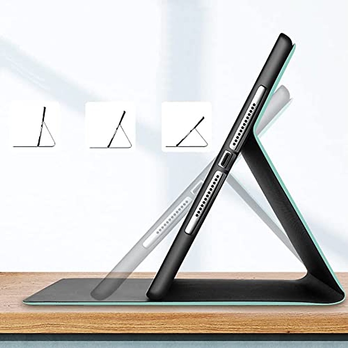 Wugao iPad Pro 12.9 Case 5th/4th/3rd Generation Case 2021 2020 2018 PU Leather with Pencil Holder,Rock Lighthouse Height Stranded Auto Wake/Sleep Feature Standing Cover