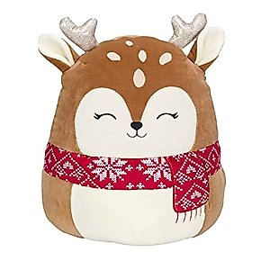 Squishmallows Official Kellytoy 12 Inch Soft Plush Squishy Toy Animals (Dawn Deer Red Scarf)
