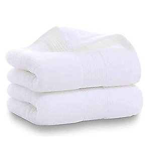 Lchkrep Bathroom Hand Towels (14x30 inch), Home Soft 100% Cotton Super Soft Highly Absorbent Hand Towels for Bath, Hand, Face, Gym and Spa (White-2PACK)