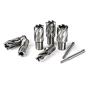 OSCARBIDE Annular Cutter Set 13pcs 3/4"Weldon Shank 1"Cutting Depth and 7/16 to 1-1/16 inch Cutting Diameter Mag Drill Bits for Magnetic Drill Press with 2 pcs Pilot Pins