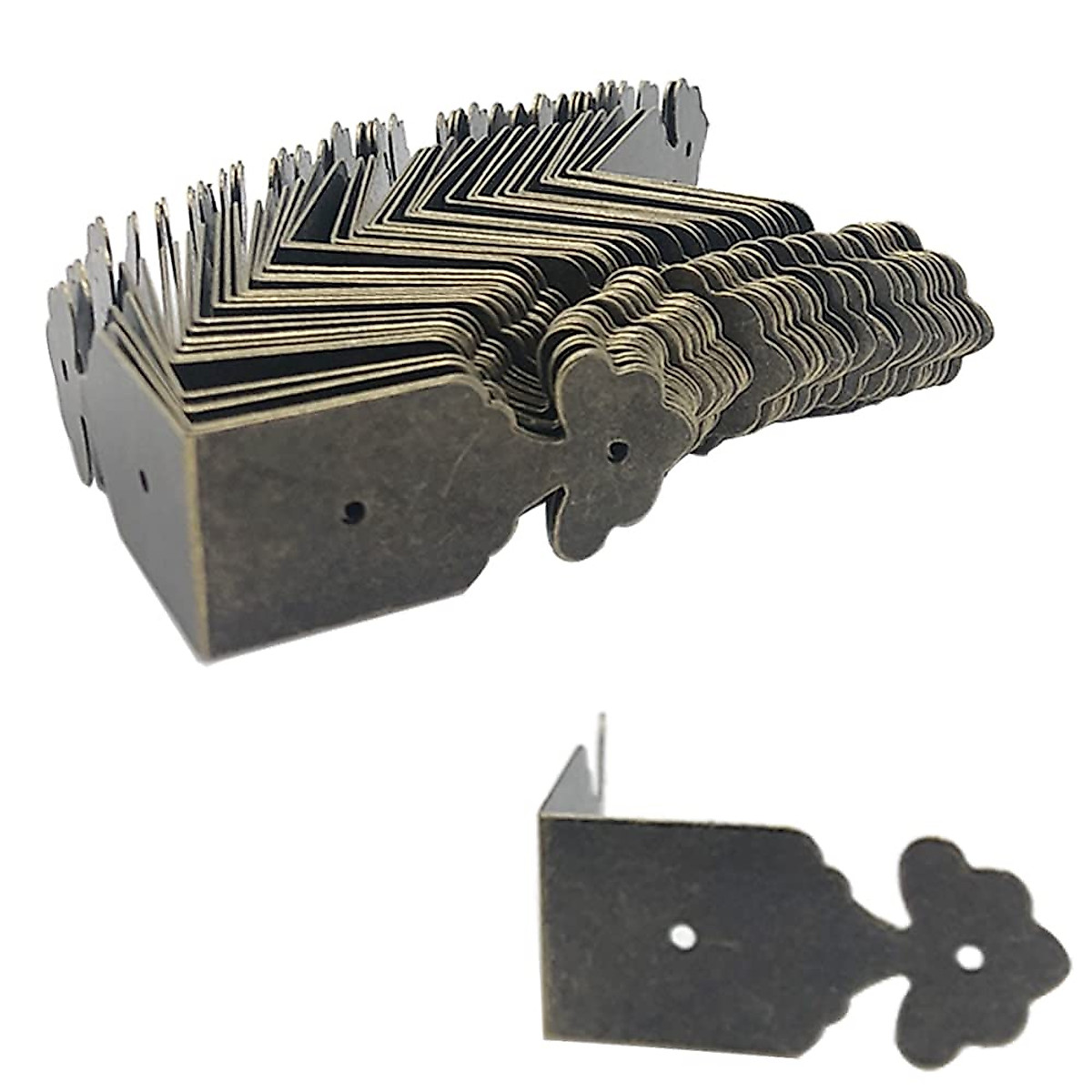 Geenite Right Angle L Shaped Corner Protector Corner Braces Hardware Desk Edge Safety Bumpers Wood Jewelry Box Photo Frame Decorative Furniture Accessories 40 pcs …