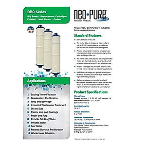 Neo-Pure 1 Micron Big Bubba Depth Cartridge BB150-HMB01 Replacement Filter Compatible with Watts BBC-150-D1 Big Bubba BBH-150 housing