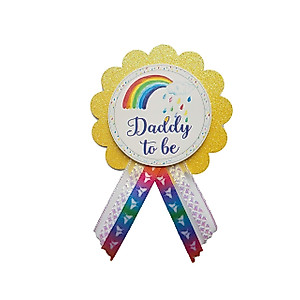 Mommy to Be & Daddy to Be Pin Rainbow Baby Shower Pin for parents to wear, It's a Girl, It's a Boy Baby Sprinkle