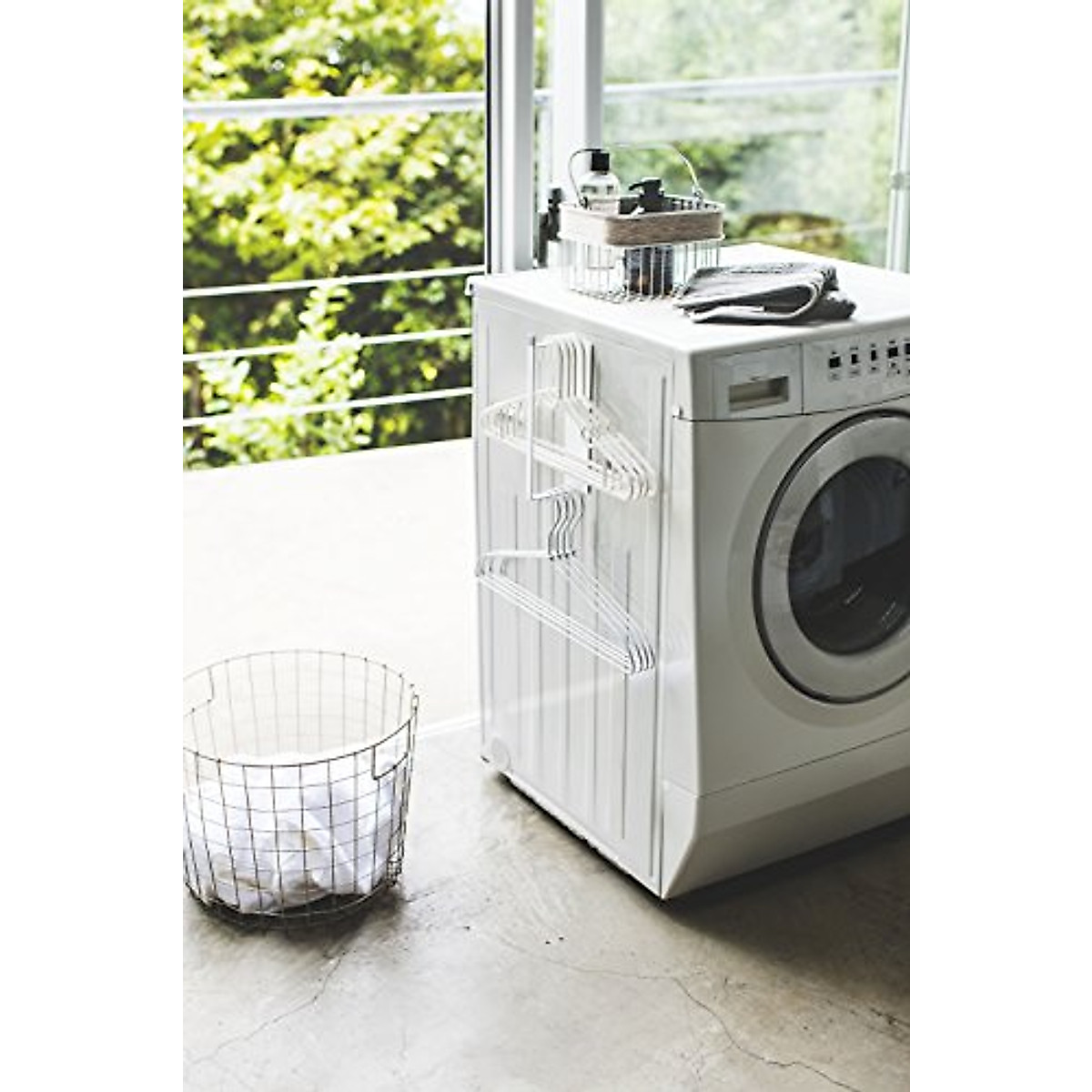 Yamazaki Clothes Home Magnet Hanger Storage Rack-Small Hanging Organizer | Steel | Laundry, One Size, White