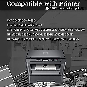 2-Pack Black High Yield TN450 TN-450 Toner Cartridge Compatible Replacement for Brother HL-2280DW HL-2230 HL-2240 MFC-7360N MFC-7860DW DCP-7065DN Printer, Page Yield Up to 2,600 Pages