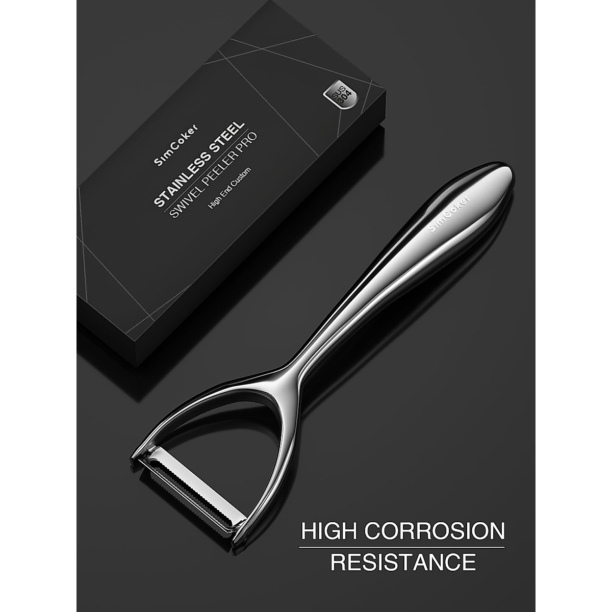 SimCoker Vegetable Peeler For Kitchen, Premium Potato Peelers 304 Stainless Steel, Ultra Sharp Blade, Ergonomic Non-Slip Handle, 5 Years Of Warranty…