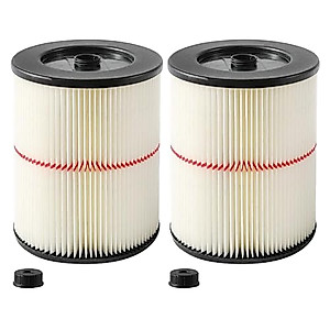 17816 Filter for Craftsman Shop Vac 9-17816 Wet/Dry Vac Filter Replacement Cartridge Filter for Craftsman Vacuum Filter for 5/6/8/12/16/32 Gallon and Larger Vacuum Cleaner 2 Pack
