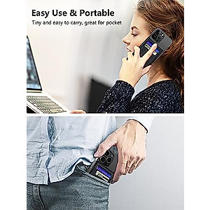 TopMade 2-in-1 MagSafe Wallet Stand, for iPhone Wallet with ID Window, Strongest Magnetic Wallet for iPhone 15/14/13/12 Series, Not for 13/12 Mini, 10 Card Holder, RFID Blocking, Vegan Leather, Black