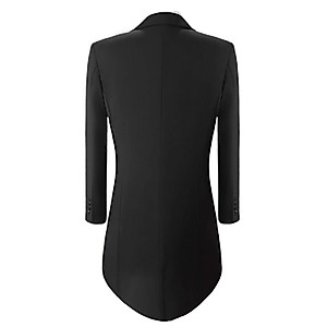 Lilis® Mens Premium Tail Tuexdo 3 Pieces Suit Tailcoat Jacket Tux Vest & Trousers Black