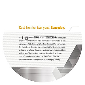 IKO Lightweight Kosher Cast Iron Pan, Heavy Duty Stainless Steel Handle, Vegetable Based Pre-Seasoned Non-Stick Easy to Clean Interior, Safe on All Cooking Surfaces, Oven Safe (12")