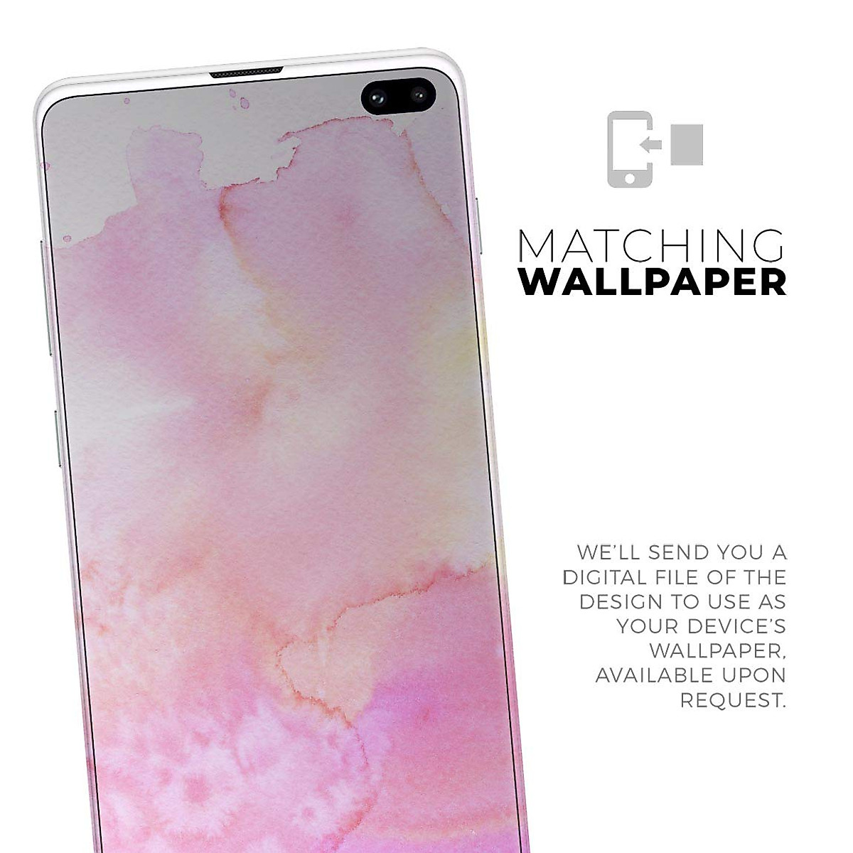 DesignSkinz Subtle Pink 2 Absorbed Watercolor Texture Protective Vinyl Decal Wrap Skin Cover Compatible with The Samsung Galaxy S20 (Screen Trim & Back Glass Skin)