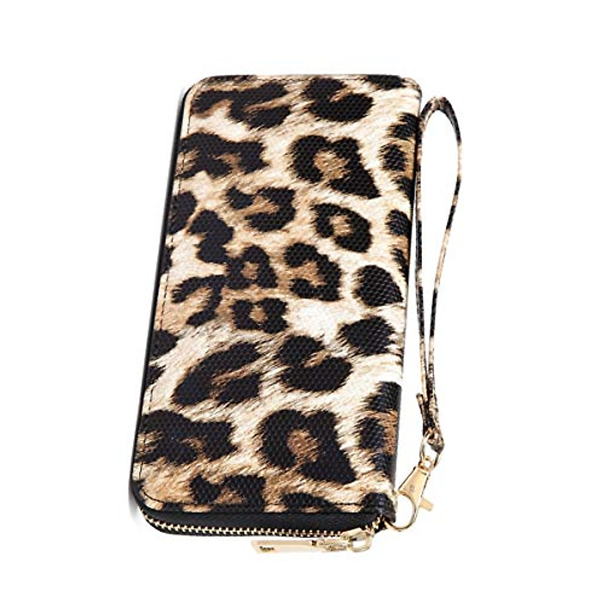 VISATER Leopard Wallets for Women Cheetah Animal Print Ladies Purse Long Zipper PU Leather Cards Slots, Wallet-b, Large