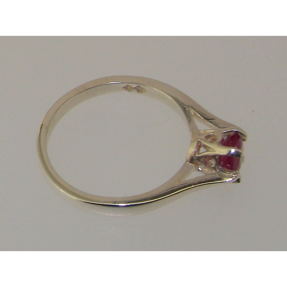 925 Sterling Silver Natural Ruby Womens Solitaire Ring - Sizes 4 to 12 Available