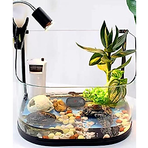 EmmaWu Turtle Tank Filter Adjustable Turtle Reptile Fish Tank Filter (White) (Filter)