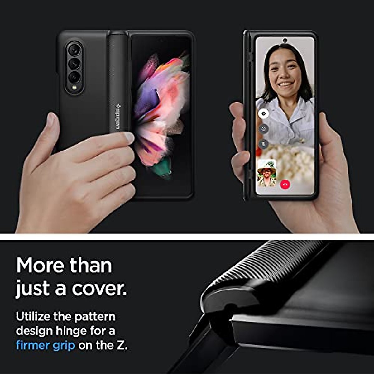 Spigen Slim Armor Pro [Hinge Coverage] Designed for Galaxy Z Fold 3 5G Case (2021) - Black