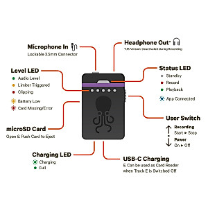 Tentacle Sync Track E Pocket Audio Recorder with Timecode