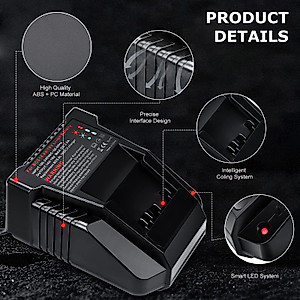 BC660 Li-ion Charger for Bosch SKC181-02 BC1880 BC630 BAT609G BAT618 2607336236 Electrical Drill 14.4V- 18V 1018K Replacement Battery (US Plug)