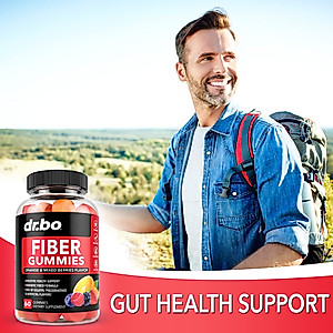 Fiber Gummies for Adults & Kids - Tasty Gummy Prebiotic Fiber Supplement for Max Digestive Gut Health Supplements for Women & Men - Daily Cleanse High Chicory Root Inulin Prebiotics - 60 Fiber Gummies