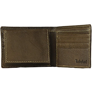 Timberland Men's Leather Passcase Security RFID Wallet, Dark Brown, One Size
