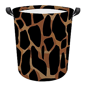 MALIHONG Giraffe Pattern Big Laundry Basket Nursery Toy Hamper Washable Canvas Storage Basket Foldable with Waterproof Coating Large Storage Organizer Boys and Girls Dirty Cothes Basket for Bedroom