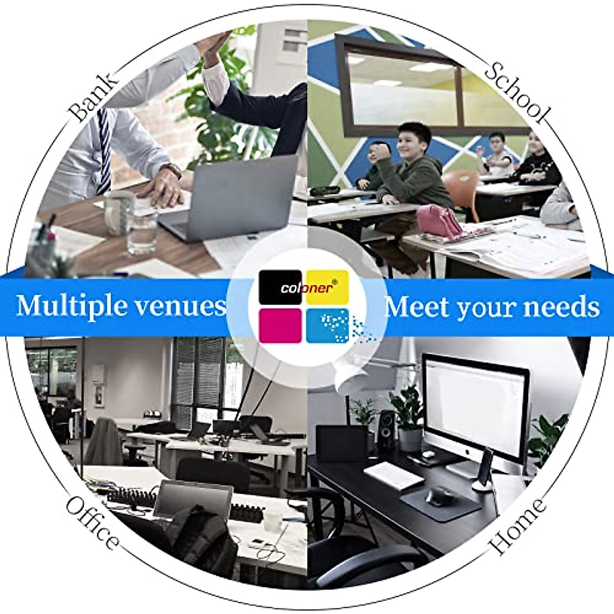 Coloner 6027 Toner Cartridge Remanufactured 6022 Toner Cartridge Replacement for Xerox Phaser 6020/6022 Xerox WorkCentre 6027/6025 Laser Printer Ink (KCMY 4-Pack Set)