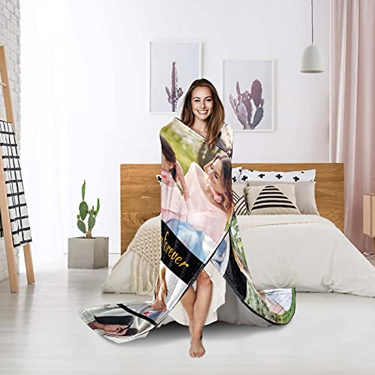 Livole Custom Blanket Customized Blankets with Photos and Text Personalized Pictures Throw Blanket Gifts Flannel Blanket for Baby Boyfriend Mom Dad Christmas Birthday (6-Photo, 30 * 40in)