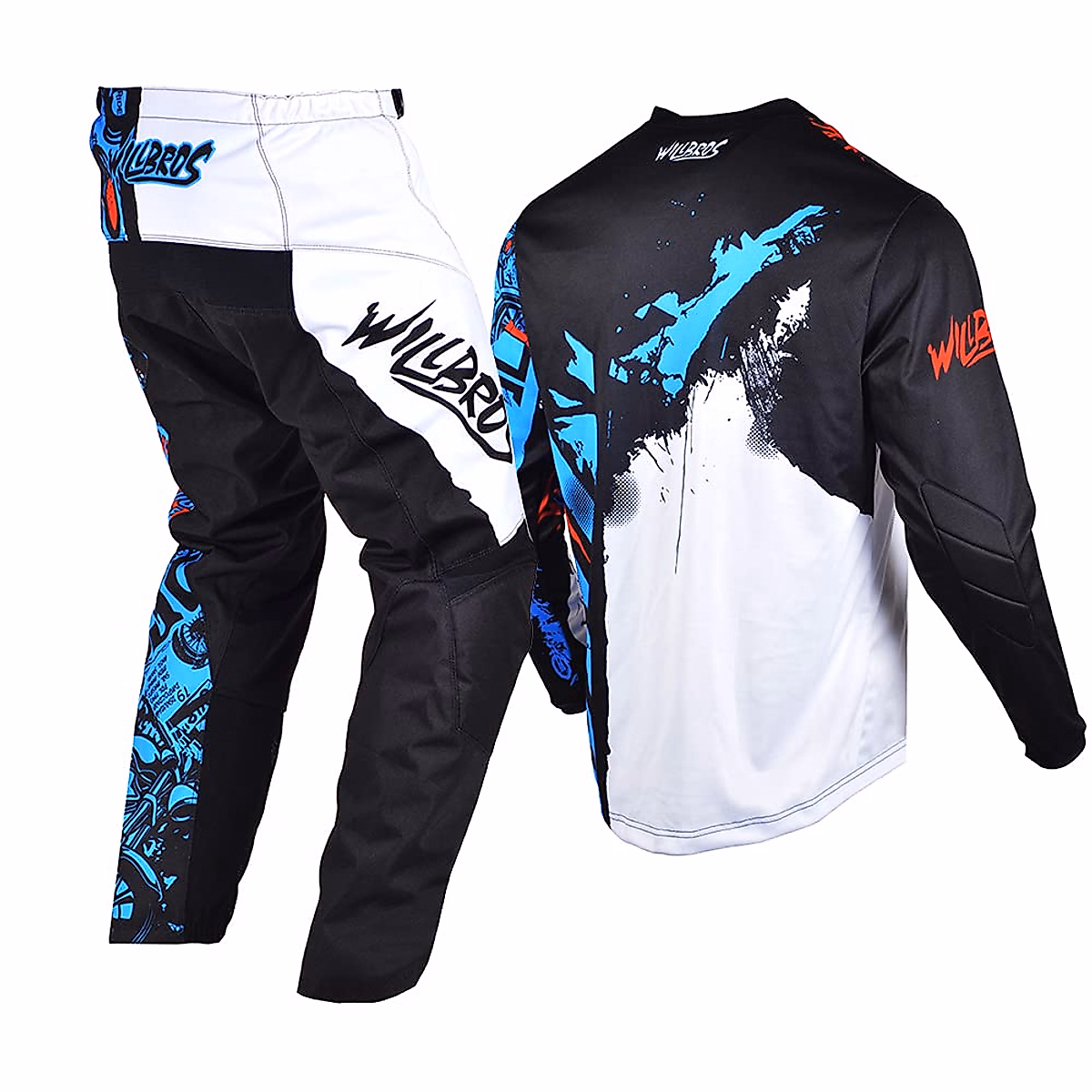 Willbros Youth Jersey Pant Combo Kids MX Motocross Gear Set Children Racing Suit Off-road MTB ATV Motorcycle Boys Girls Blue YL