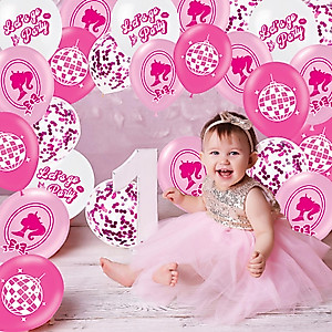 36 Pcs Pink Girls Balloons Birthday Party Supplies Hot Pink Balloons for Pink Princess Doll Theme Party Decorations for Girls Birthday, Baby Shower,Bachelorette Party