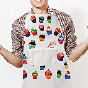 Cake Apron With 2 Pockets Cooking Baking Aprons for Women Kitchen Chef Aprons Cute Cupcake Aprons Gifts for Bake Lover Apron (Cake Apron)