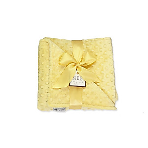 MEG ORIGINAL Soft Yellow Minky Dot Baby Blanket 357