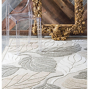 Unique Loom Outdoor Botanical Collection Area Rug - Augusta (7' 1" x 10' Rectangle, Beige/ Ivory)
