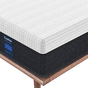 Coolvie Twin Size Mattress, 10 Inch Cooling Gel Memory Foam Mattress, Pocket Innerspring Hybrid Mattress for Motion Isolation & Pressure Relidf, Mattress in a Box, 100 Night Trial