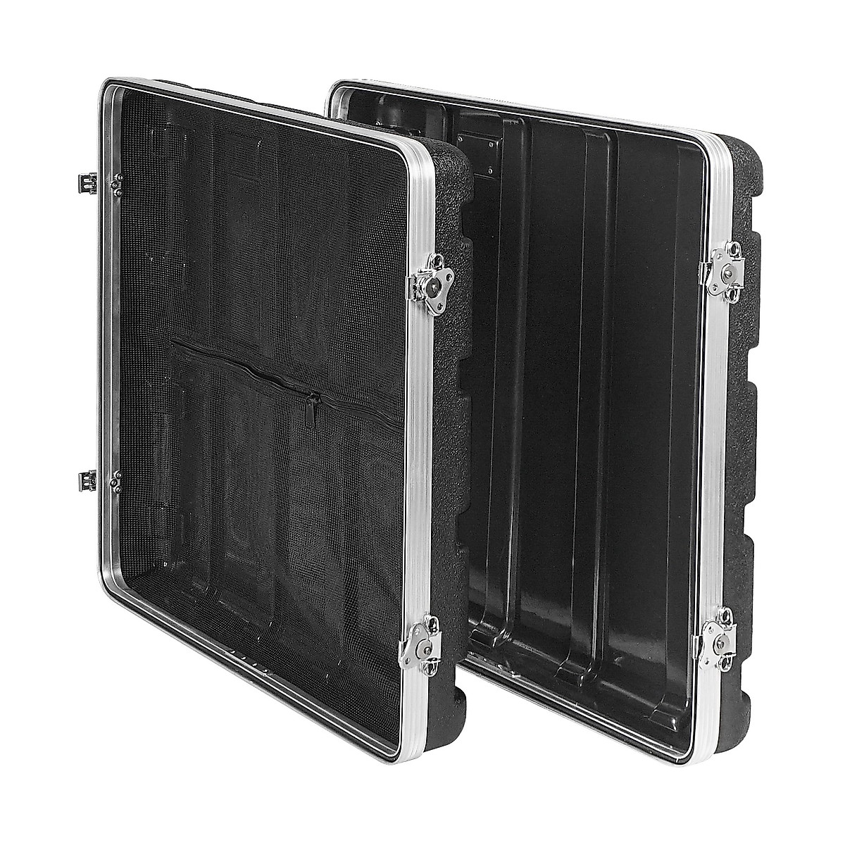 Sound Town Lightweight 10U PA DJ Rack/Road Case with 9U Rack Space, ABS Construction, 19” Depth, Retractable Handle, Wheels and Heavy-Duty Latches (STRC-A10UT)
