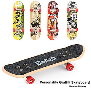 SILICPS Finger Skateboard Park with Stair&Handrails, Mini Skate Park Kit Ramp with Tools for Fingerboards Ultimate Parks Training Props Interactive Tabletop Freestyle Skate Game