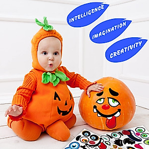 Pumpkin Decorating Kit for Kids 48 Different Pumpkin Faces Stickers Halloween Pumpkin Stickers Halloween Pumpkin Decor for Kids Make 48 Pumpkins