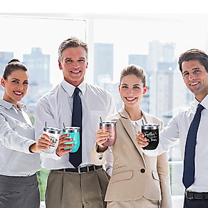 Sieral Pack Wine Tumbler Employee Appreciation and Team Motivation Thank You Gift for Coworker Women Men, 12 oz Multicolor Insulated Stainless Steel Tumbler with Lid and Straw