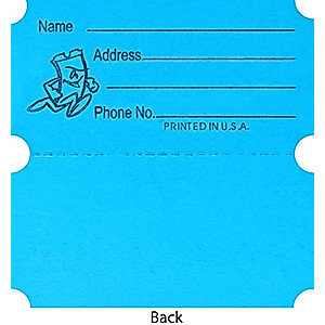 200 Tacticai Blue Raffle Tickets (8 Colors Available), Double Roll, 2" x 2" Ticket for Events, Entry, Class Reward, Fundraiser & Prizes