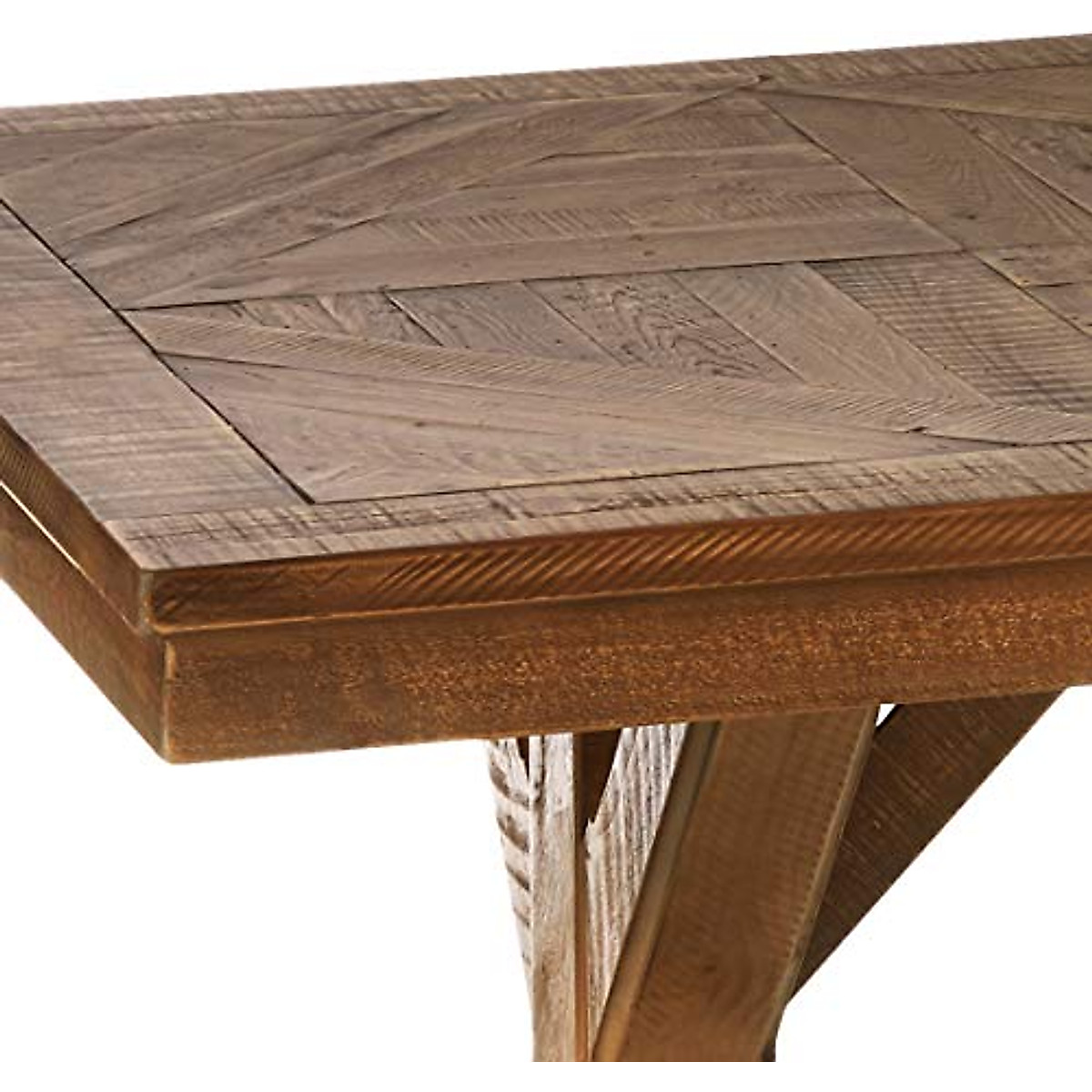 Signature Design by Ashley Grindleburg Farmhouse Reclaimed Wood Dining Table, Seats up to 6, Light Brown